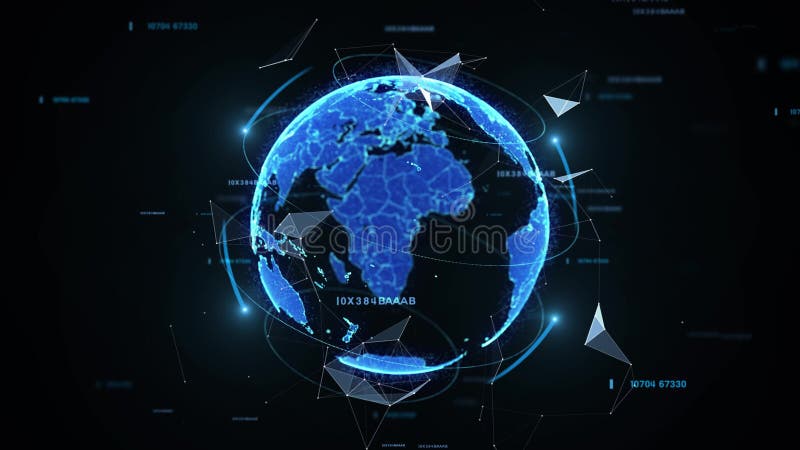 Digital World Map Animation Stock Footage - Video of globalization ...