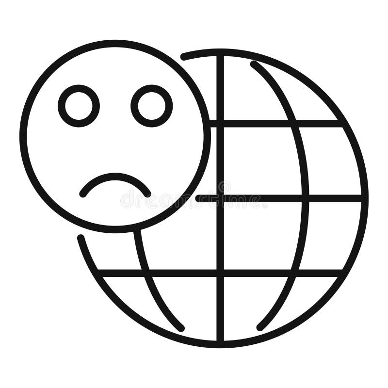 Global Dislike Icon Outline Vector. Negative Facebook Stock Vector ...