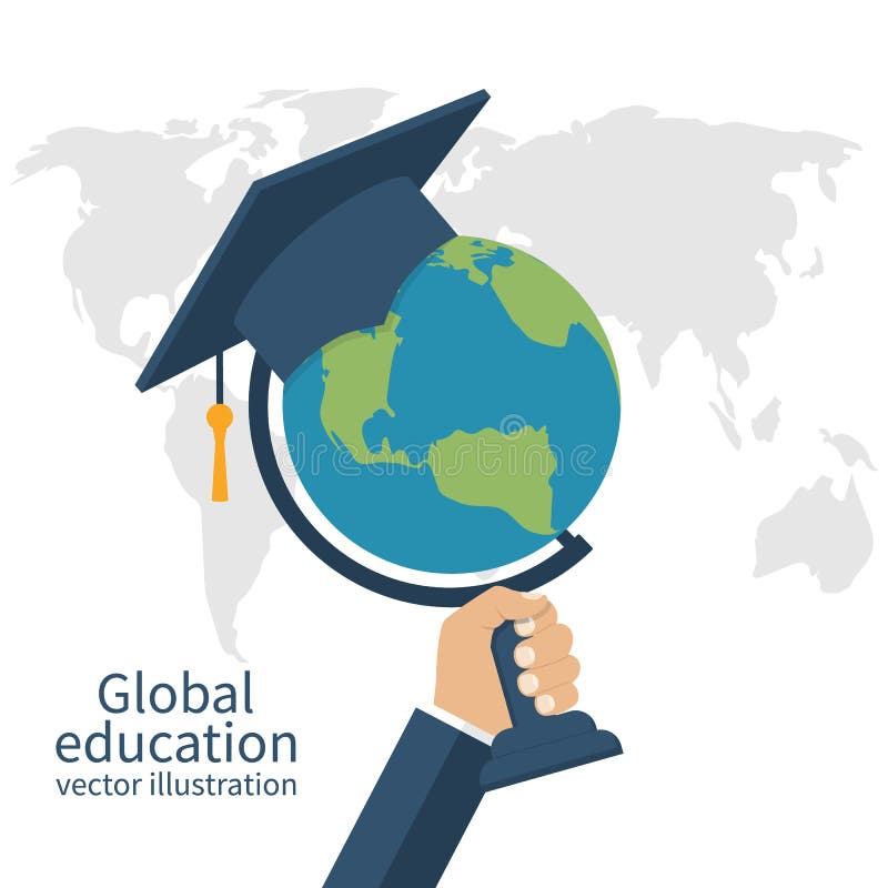 Global and Distance Education Stock Vector - Illustration of diploma ...