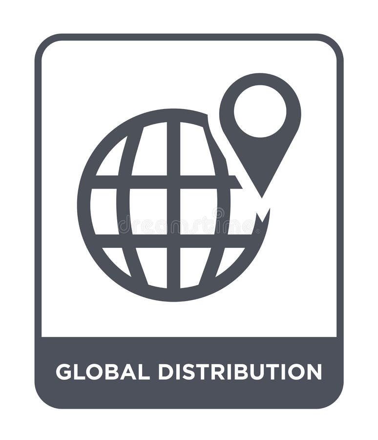 Global Distribution Vector Linear Icon Isolated On Transparent ...