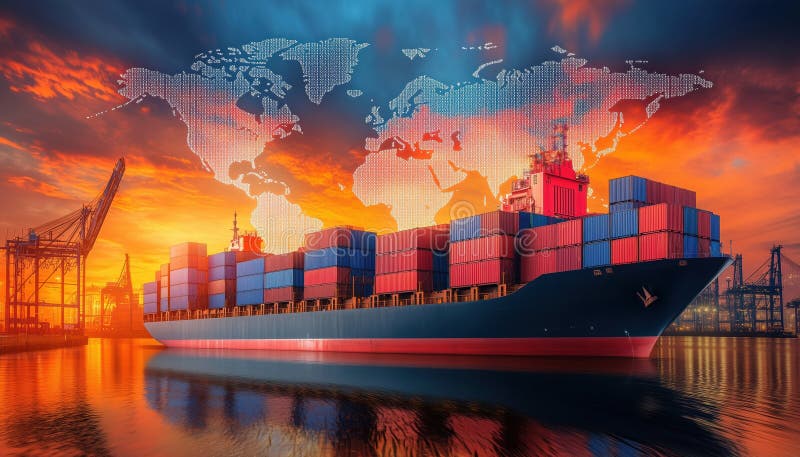 Global Distribution Network Map Showing Logistics and Transportation ...