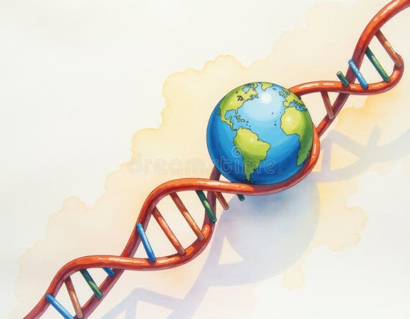 Global DNA: Genetics and the World Stock Illustration - Illustration of ...