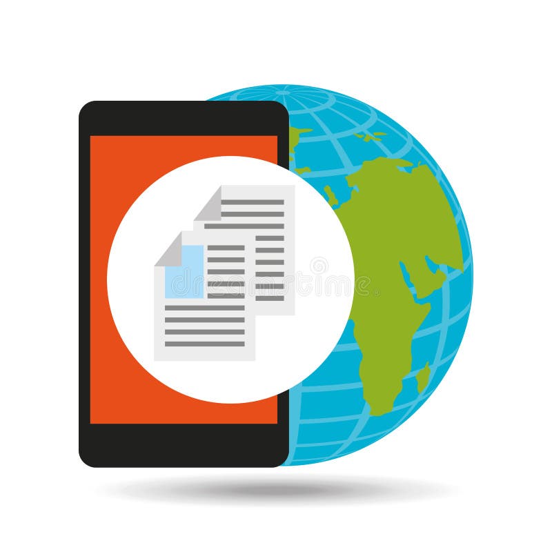 Global Document File Social Network Stock Vector - Illustration of ...