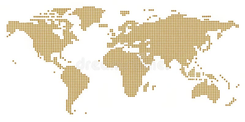 Global Dotted Map a Golden Representation of International Connections ...
