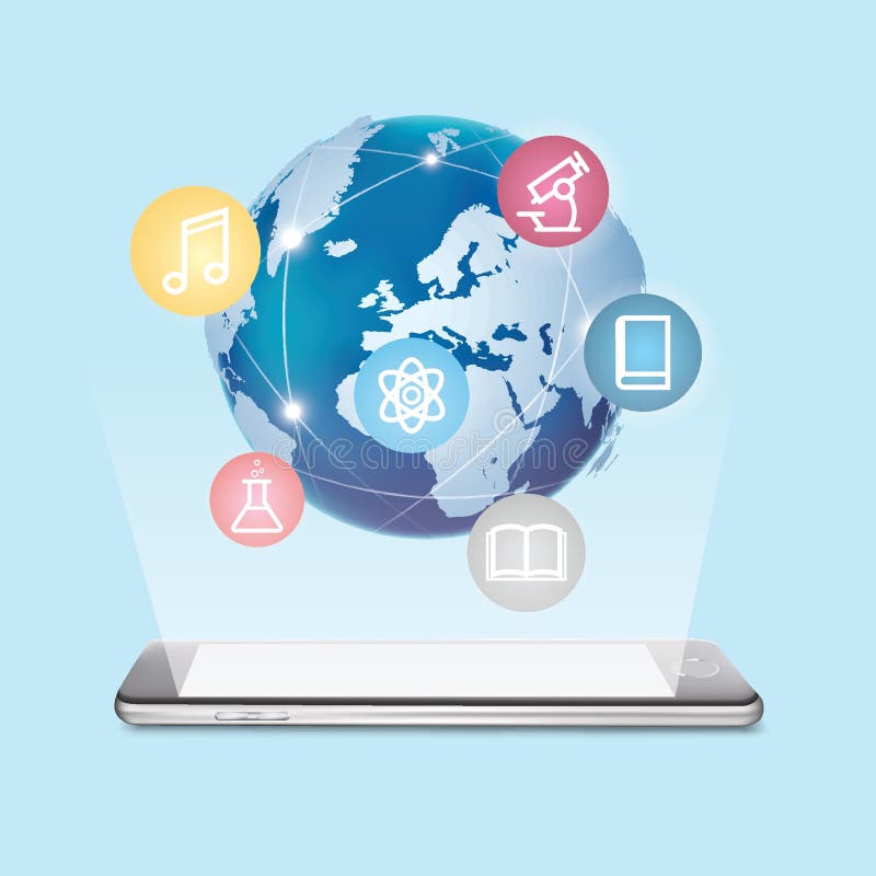 Global E-learning Concept. Vector Illustration Decorative Design Stock ...