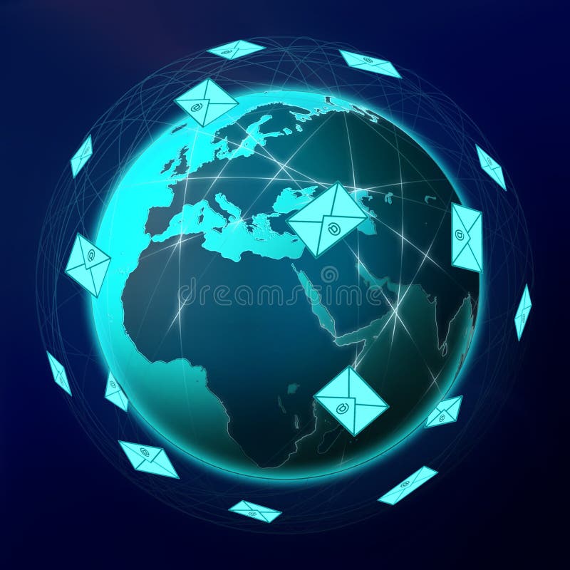 Global E-Mail stock illustration. Illustration of world - 24434401