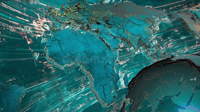 Global Earth Map Rotating Digital World Breaking News Studio Background ... Global Earth Map Rotating Digital World Breaking News Studio Background ...