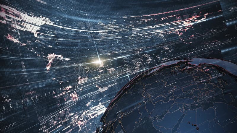 Global Earth Map Rotating Digital World Breaking News Studio Background ... Global Earth Map Rotating Digital World Breaking News Studio Background ...