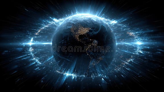 Global Earth Visualization Space Digital Artwork Sci-fi Environment ...