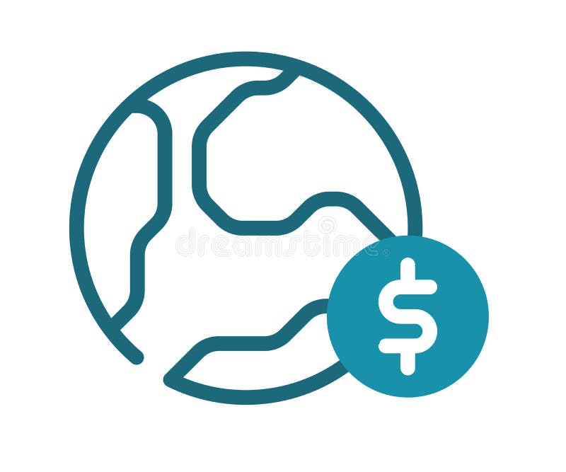 Global Economic Capital Single Isolated Icon with Solid Line Style ...