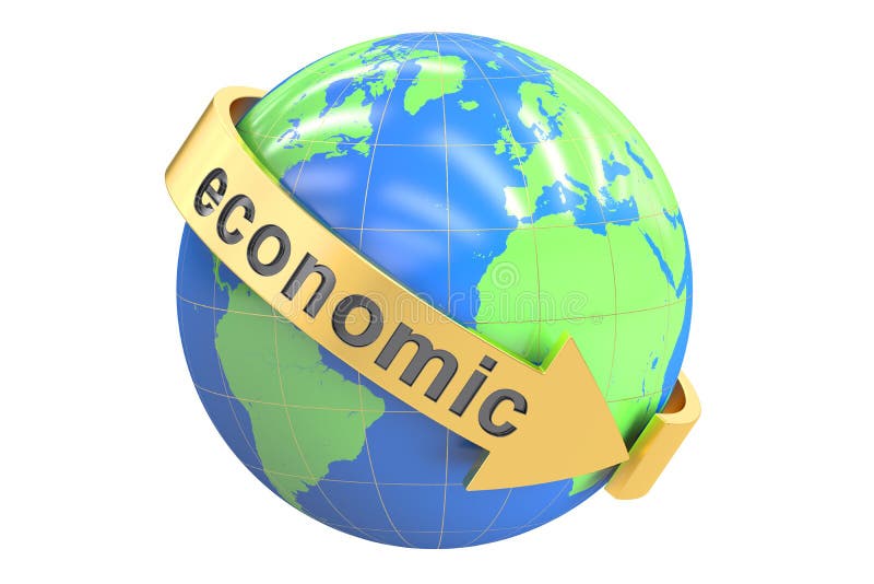 Global Economic Growth Concept. Earth Globe with Gold Coins Around ...