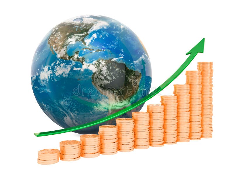 Global Economic Growth Concept, 3D Rendering Stock Illustration ...
