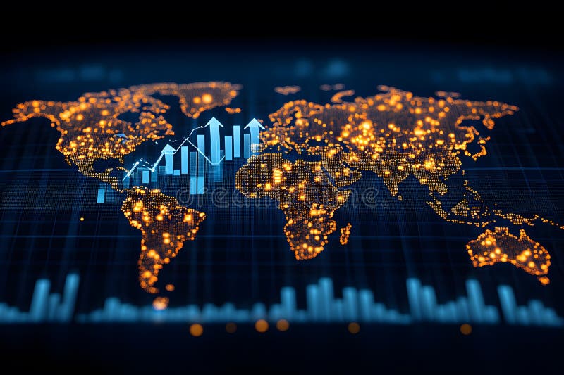 Global Economic Growth Concept with Digital World Map and Data ...