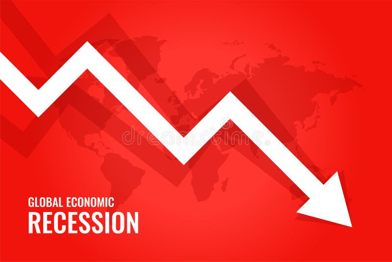 Red Business Downfall Arrow Showing Downward Trend Stock Vector ...