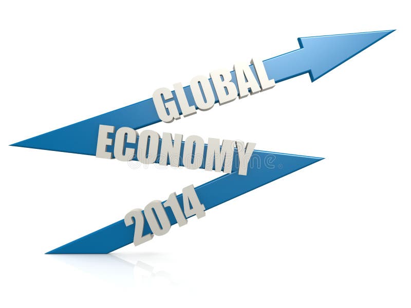 Global economy 2014 arrow stock illustration. Illustration of diagram ...