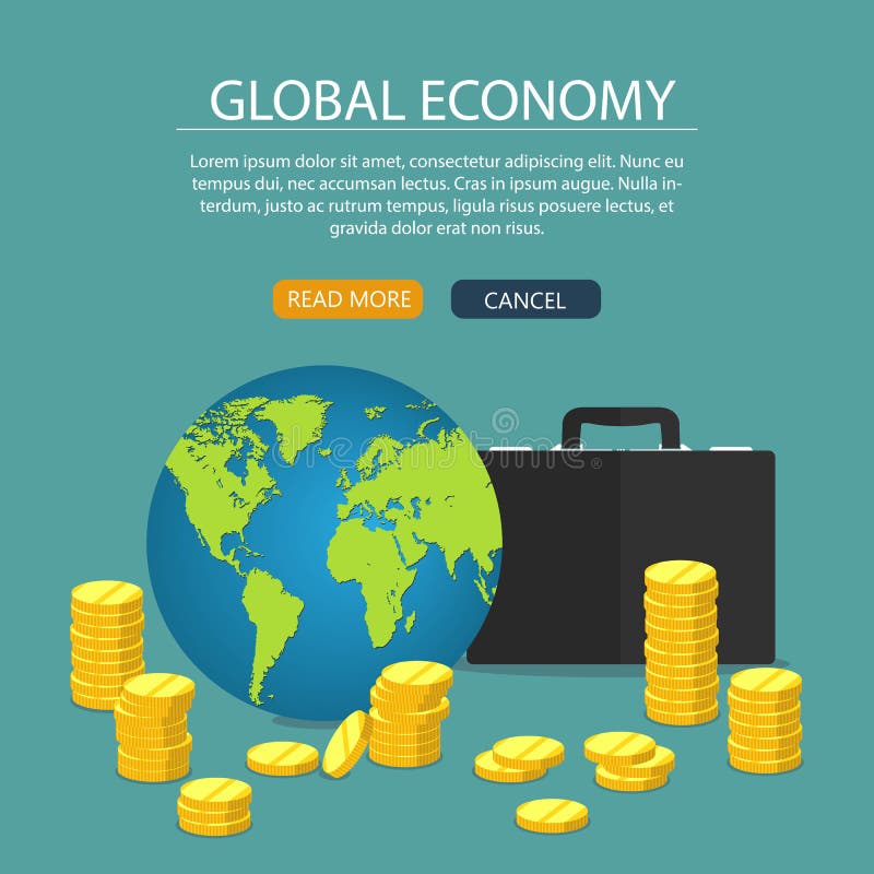 Global Economy Concept. Vector Illustration in Flat Design Stock Vector ...
