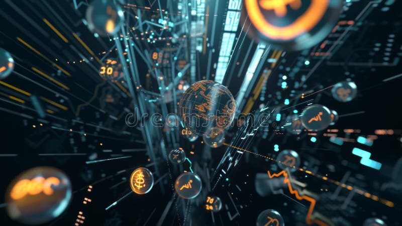 Global Economy Network Visualization Stock Illustration - Illustration ...