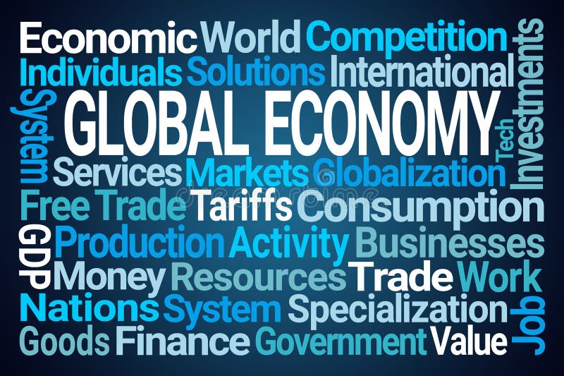 Global Economy Word Cloud stock illustration. Illustration of countries ...