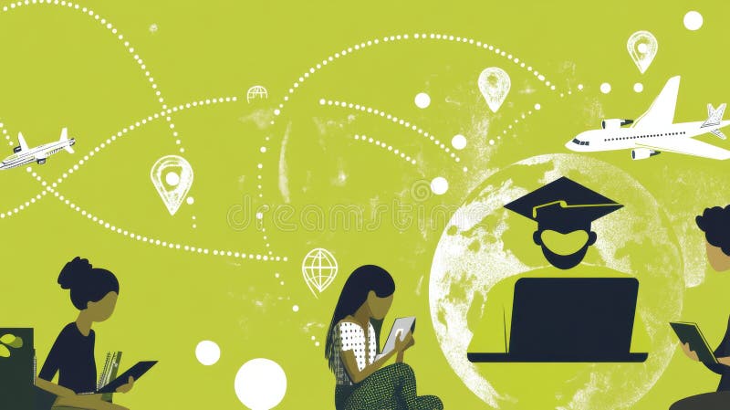 Global Education Access stock illustration. Illustration of university ...