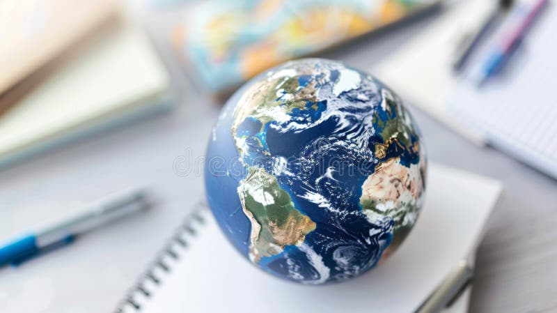 Global Education Concept with Earth Globe on Desk Stock Image - Image ...