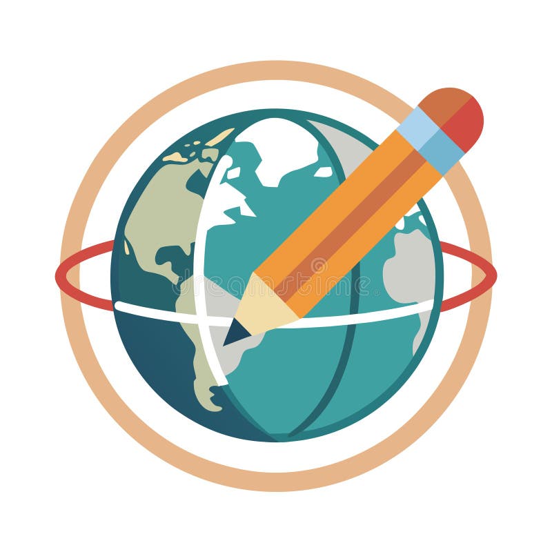 Global Education Concept: World Globe with Pencil, International ...