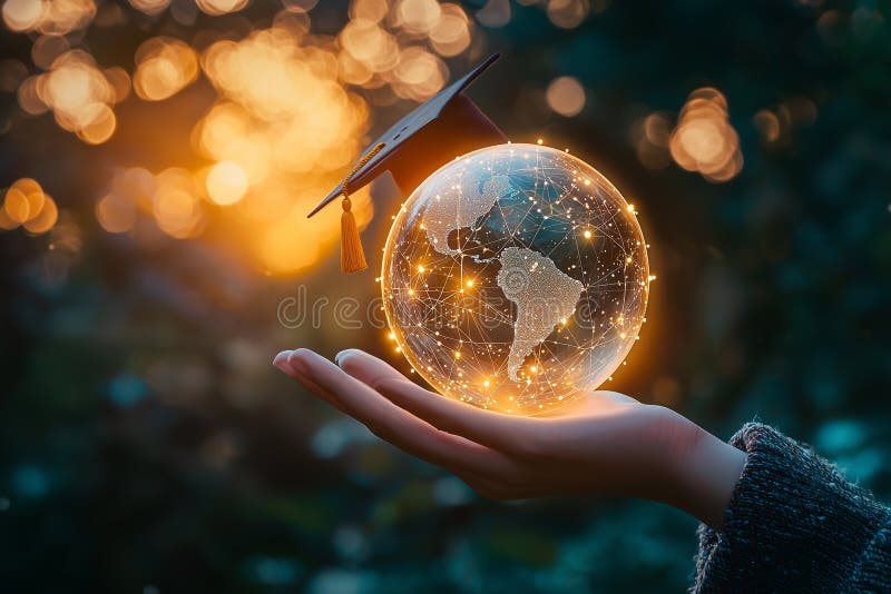 Global Education and Knowledge Connection Stock Illustration ...