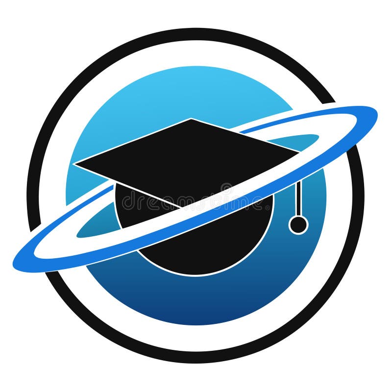 Global Education Logo: Graduation Cap Orbiting the World for Modern ...