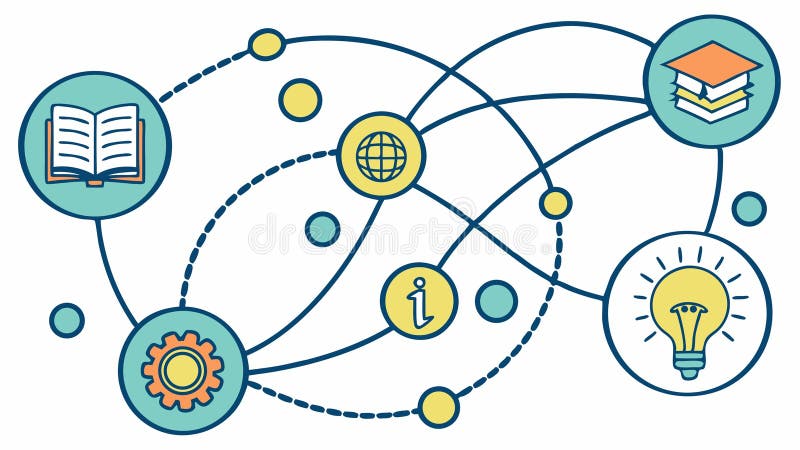 Global Education Network, Connected Learning and Knowledge Sharing, Vector Design Generative AI ...