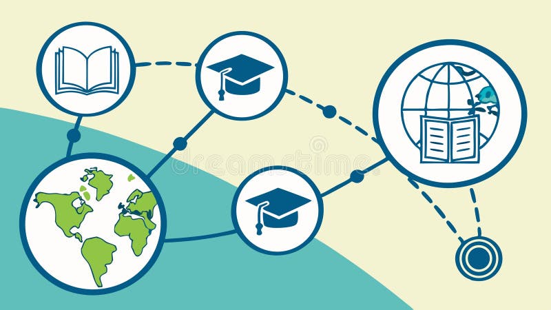 Global Education Network, Online Learning Reach. Vector Design ...