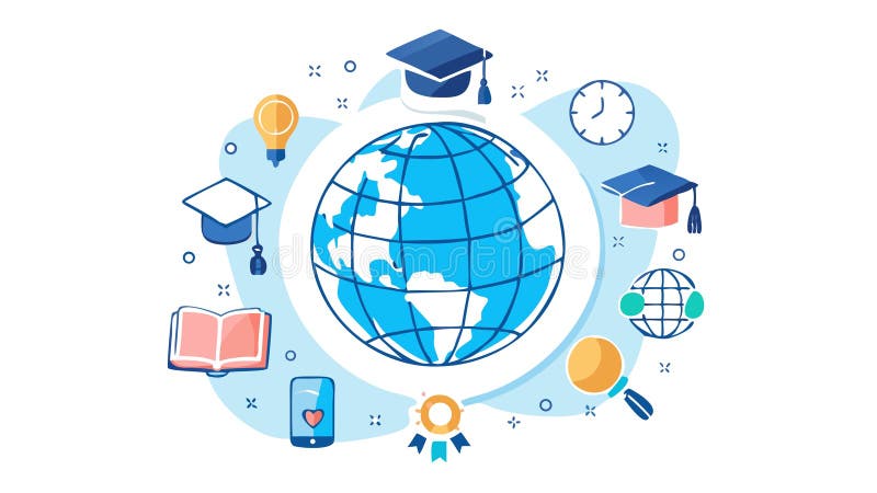 Global Education Network, Worldwide Learning Platform, Vector Design ...