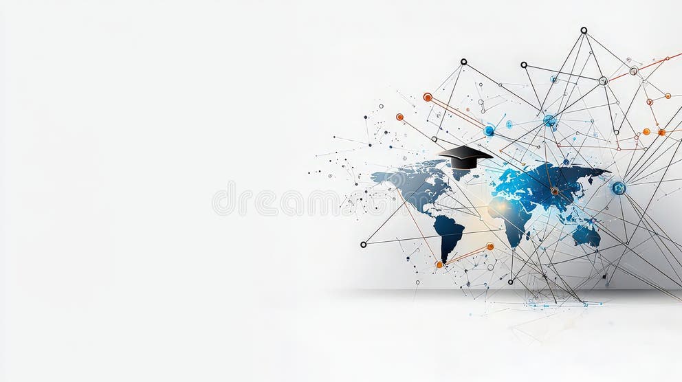 Global Education Networking Event World Map Digital Art Modern ...