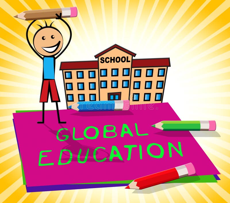 Global Education Displays World Learning 3d Illustration Stock ...