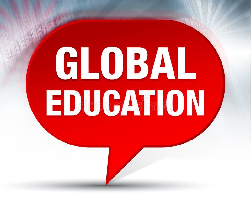 Global Education Red Bubble Background Stock Illustration ...