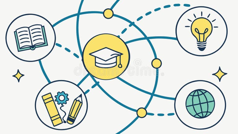 Global Education Technology, Connected Learning Vector, Vector Design ...