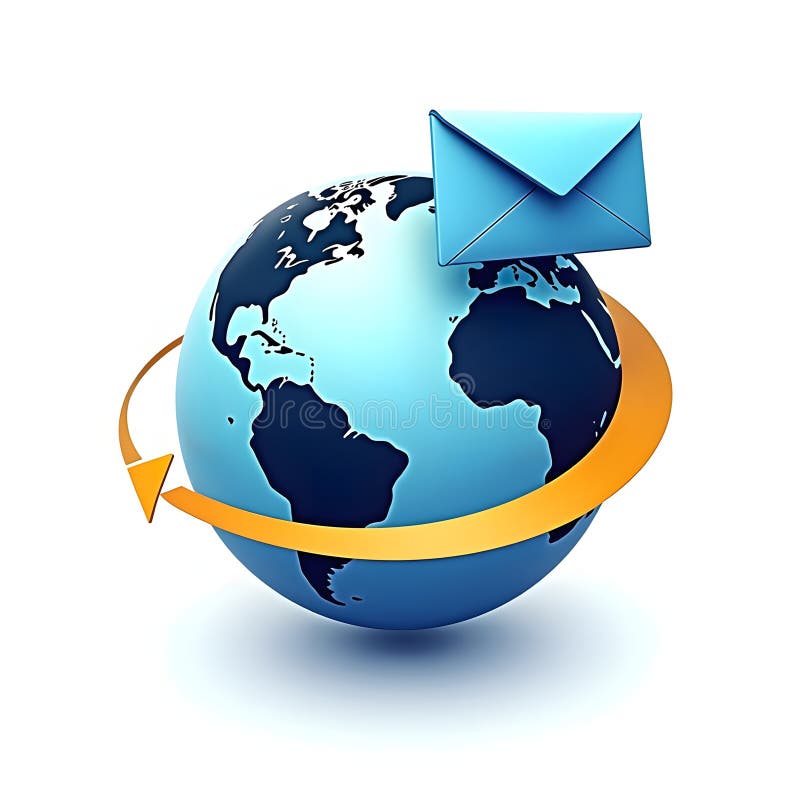 Global Email Marketing Concept World Communication Network with ...