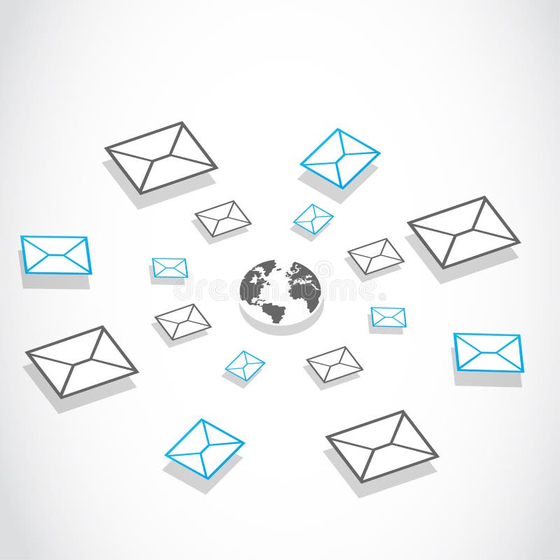 Internet Email Concept with 3d Globe Stock Illustration - Illustration ...