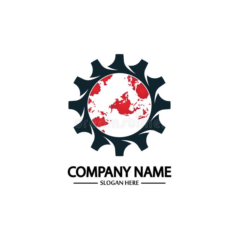 Global Engineer World Gear Logo Design Template Stock Vector ...