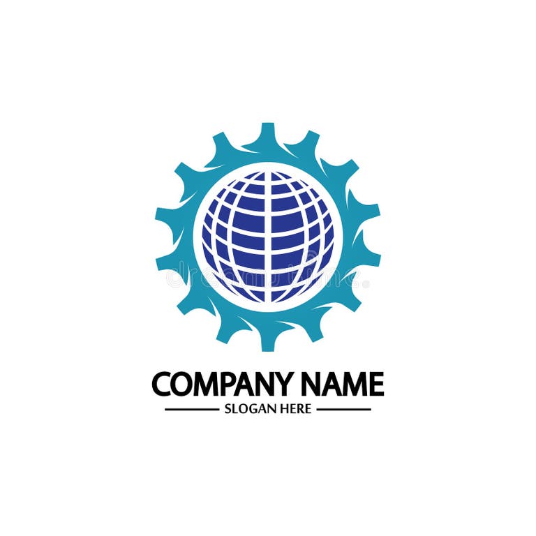 Global Engineer World Gear Logo Design Template Stock Vector ...
