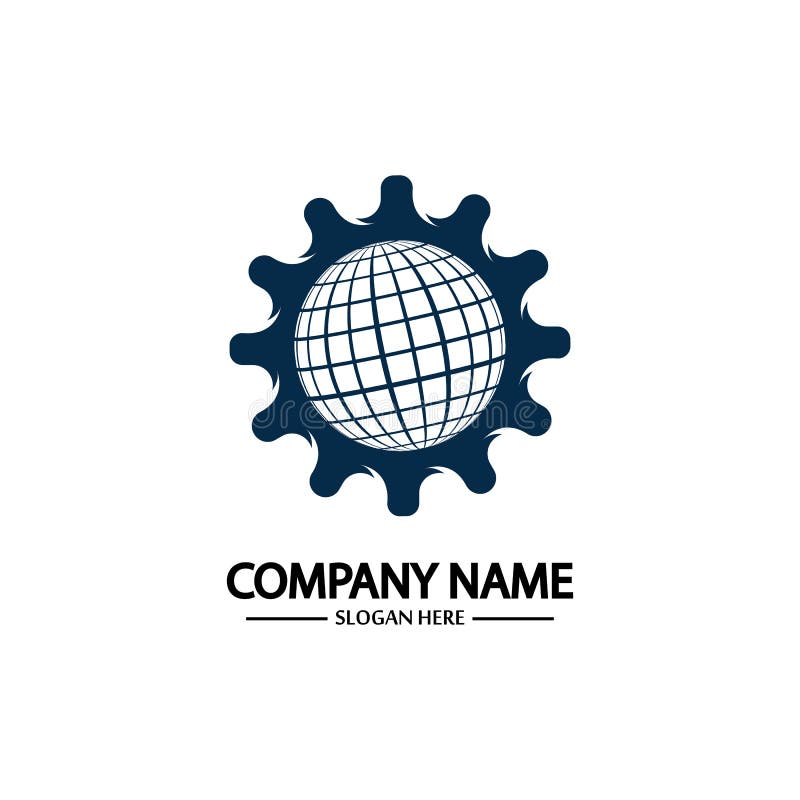 Global Engineer World Gear Logo Design Template Stock Vector ...
