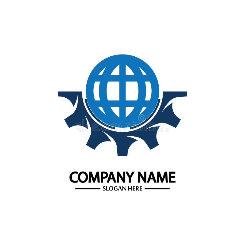 Global Engineer World Gear Logo Design Template Stock Vector ...