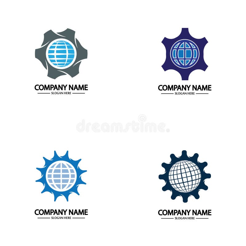 Global Engineer World Gear Logo Design Template Stock Vector ...