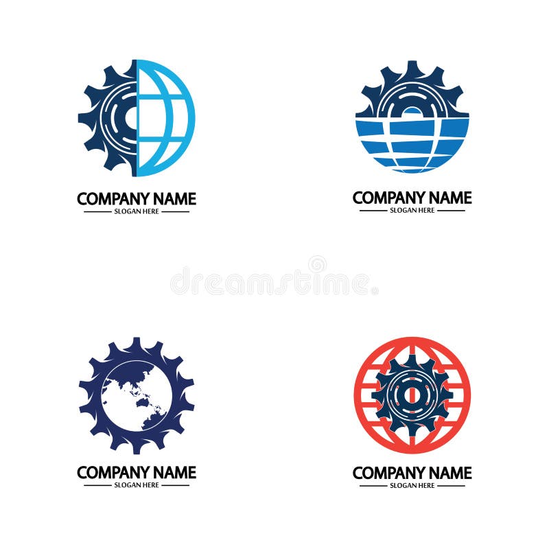 Global Engineer World Gear Logo Design Template Stock Vector ...