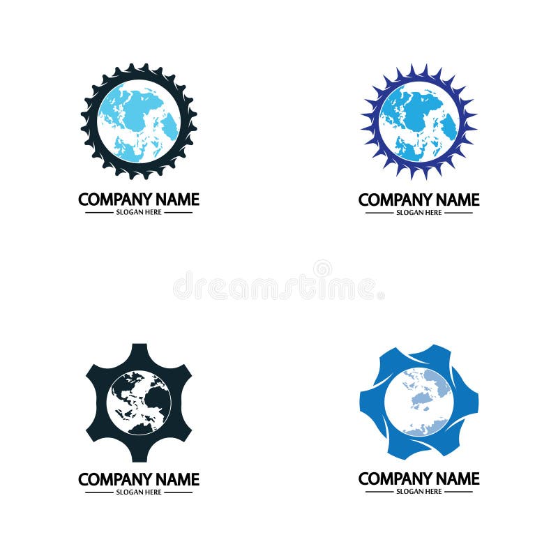 Global Engineer World Gear Logo Design Template Stock Vector ...