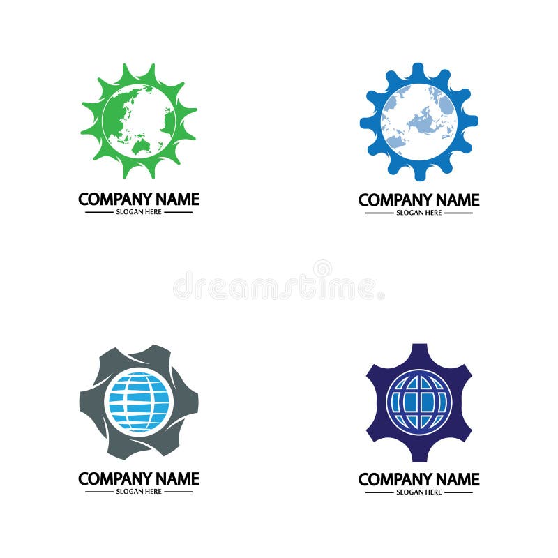 Global Engineer World Gear Logo Design Template Stock Vector ...