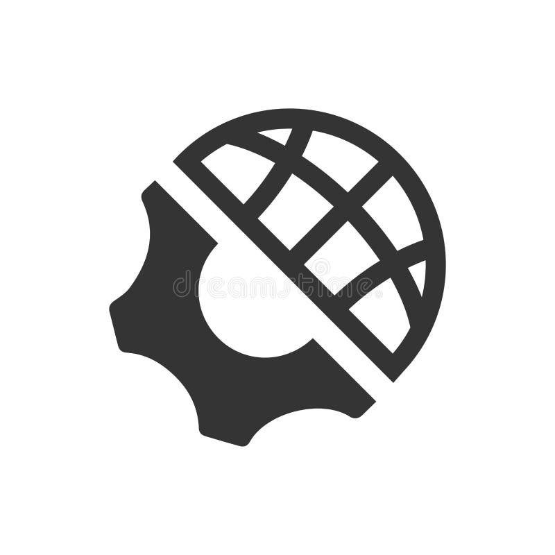 Global Engineering Icon. Engineer or Architect Helmet Sign. Vector ...