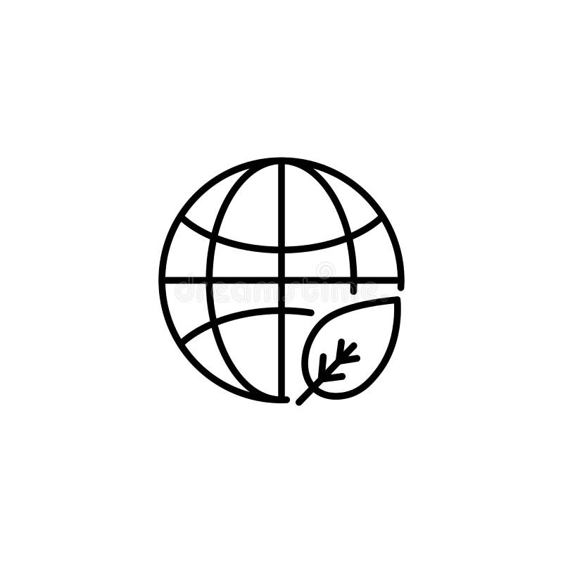 Global Environment Icon. Environmental and Eco Symbol. Leaf and Globe ...