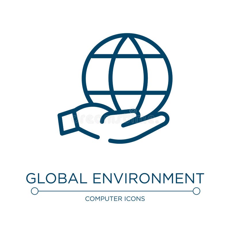 Global Environment Icon. Linear Vector Illustration from Computer and ...