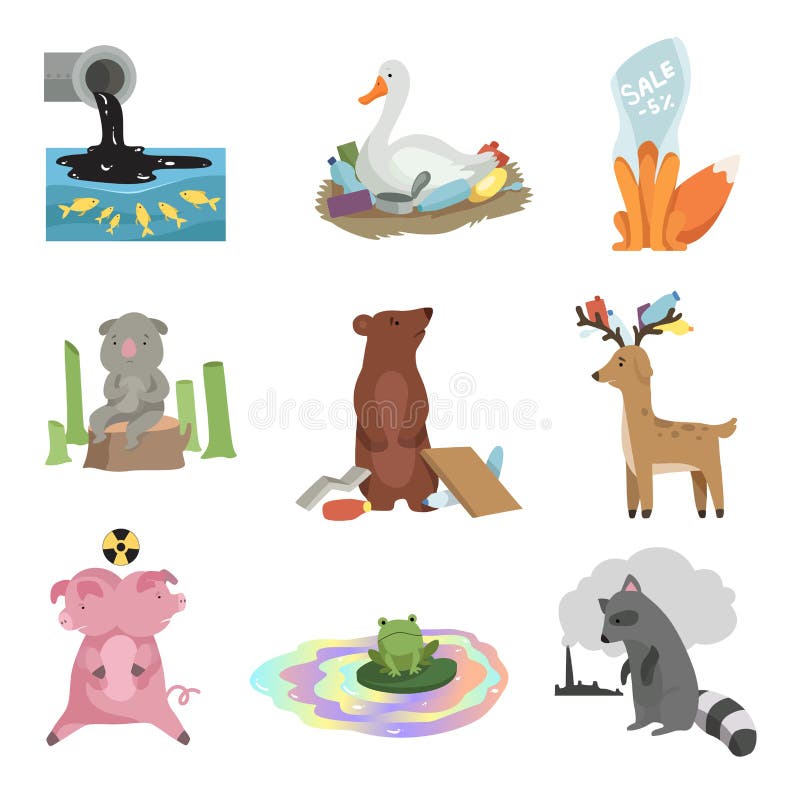 Global Environmental Problems Set, Pollution of Water, Earth ...