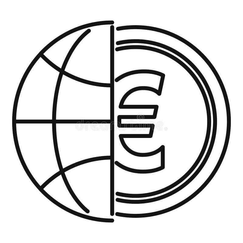 Global Euro Credit Icon, Outline Style Stock Vector - Illustration of ...
