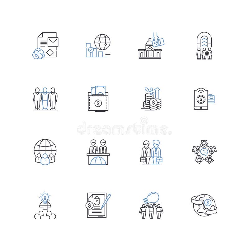 Global Exchange Line Icons Collection. Collaboration, Diversity, Trade ...